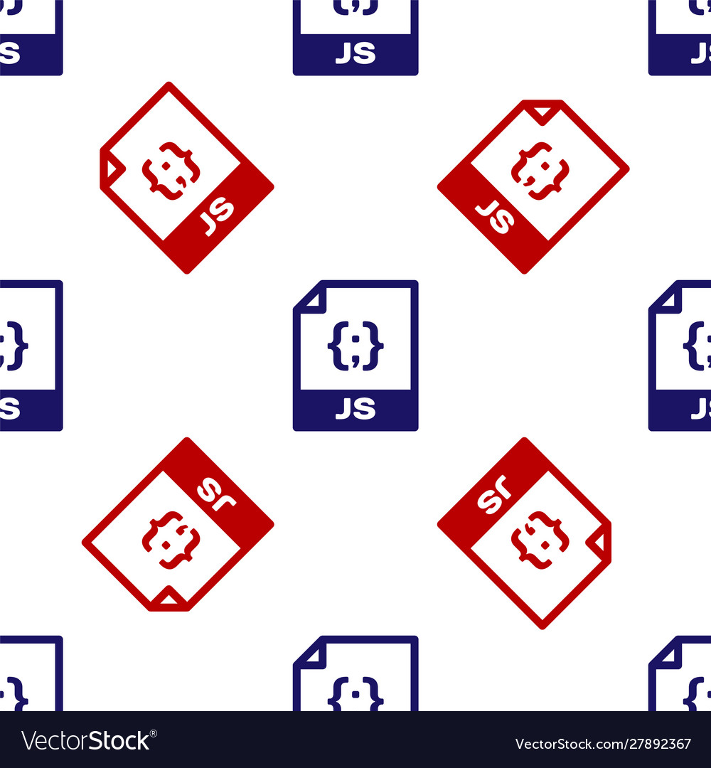 Blue and red js file document download js button Vector Image