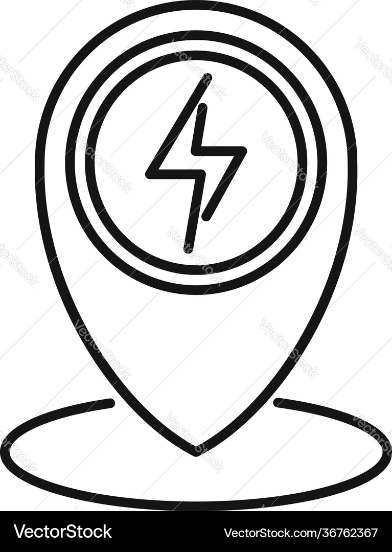 Charge station location icon outline style Vector Image