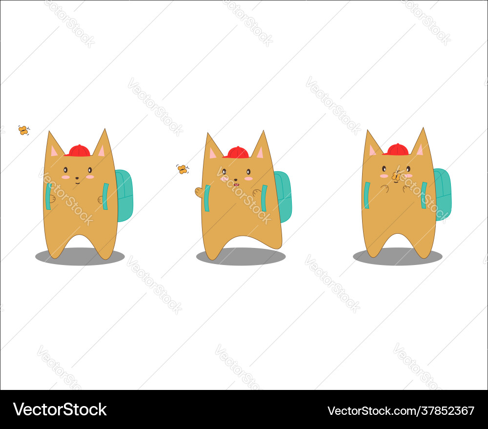 Cute school cat Royalty Free Vector Image - VectorStock