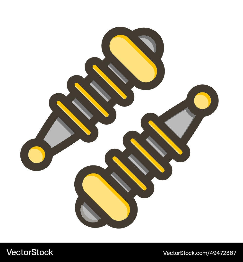 Damper thick line filled colors icon for personal Vector Image