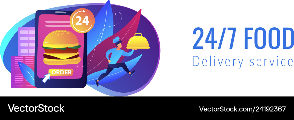 Food delivery service concept banner header Vector Image