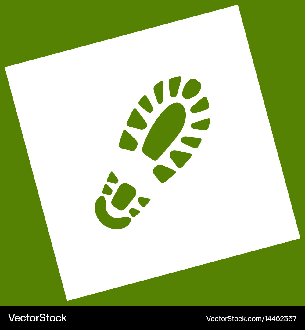 Footprint boot sign white icon obtained Royalty Free Vector