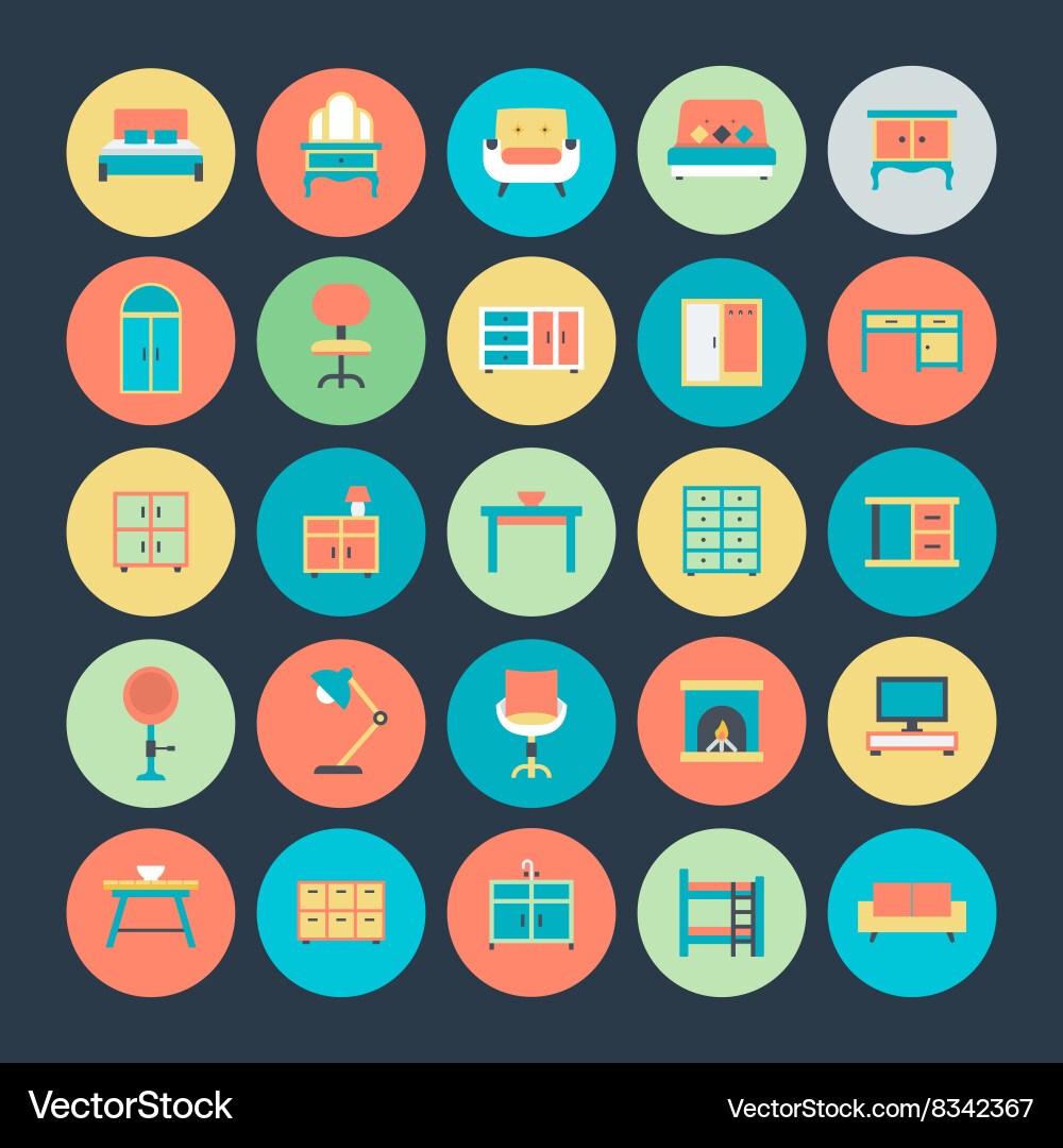 Furniture Icons 1 Royalty Free Vector Image - VectorStock