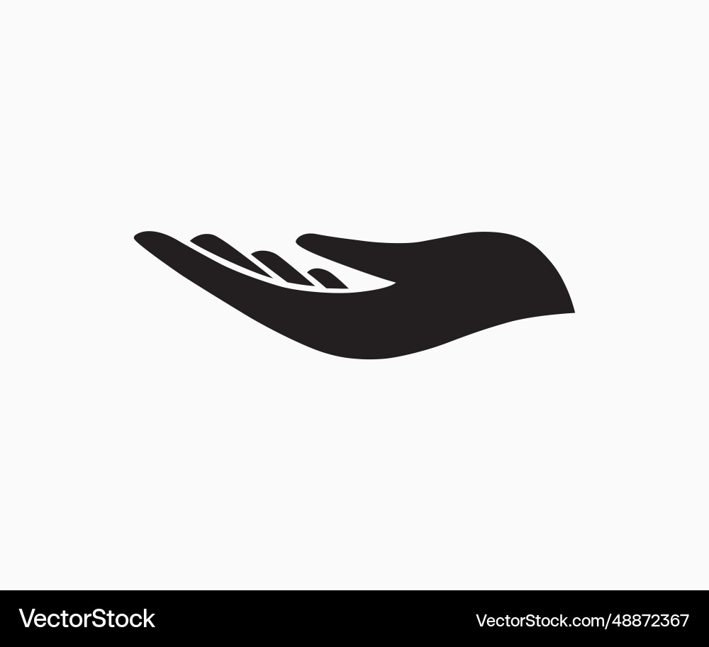 Giving hand icon or cupped silhouette Royalty Free Vector