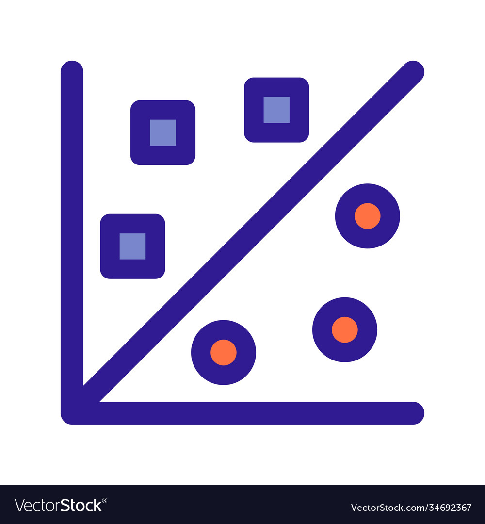 Graph visualization outline icon Royalty Free Vector Image