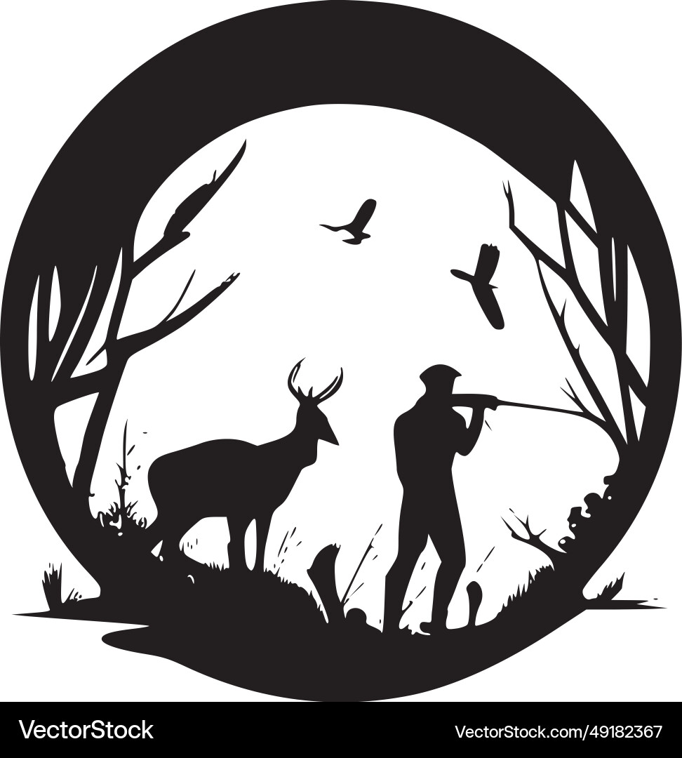 Hunting - minimalist and simple silhouette Vector Image