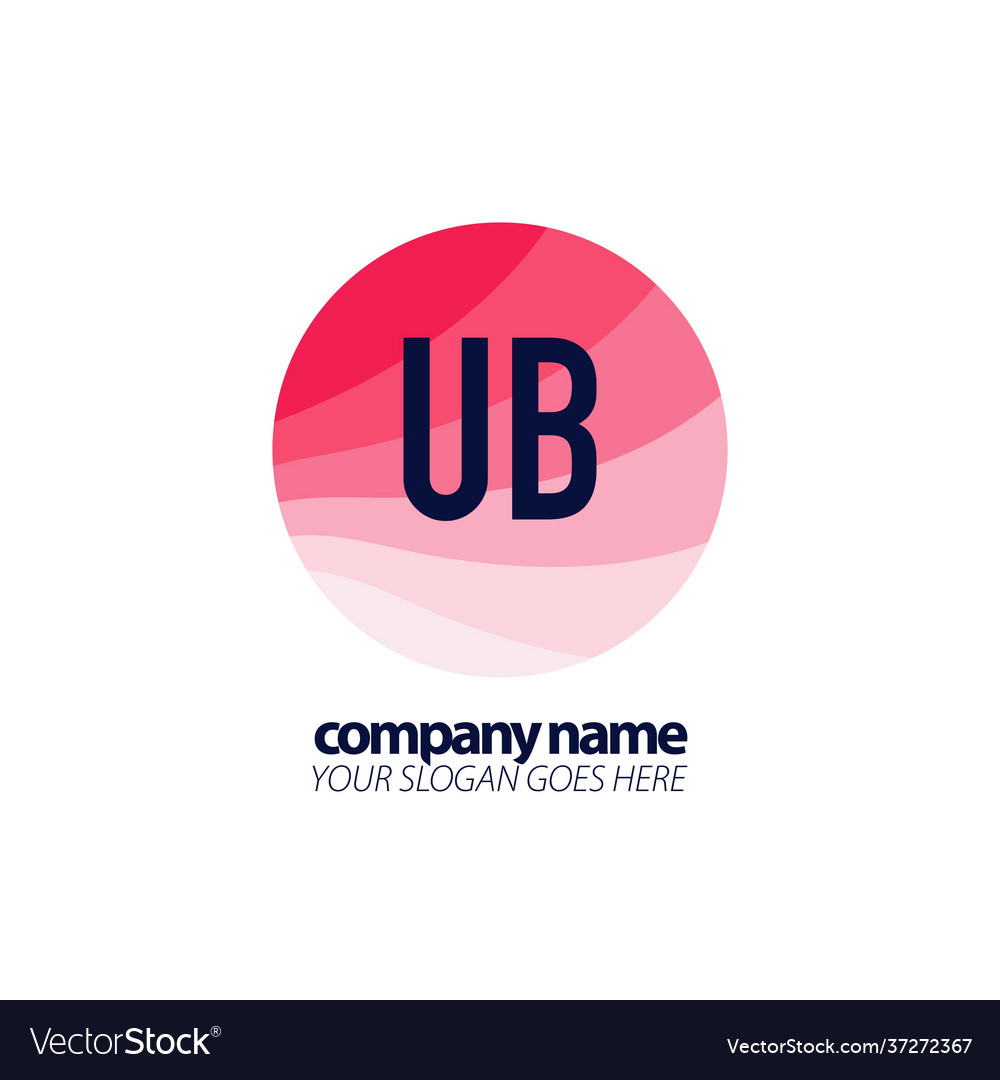 Initial letter ub colorful circle logo design Vector Image