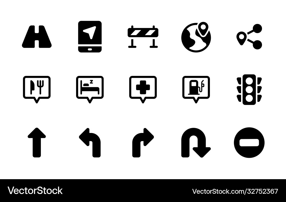 Navigation direction destination pin and more Vector Image