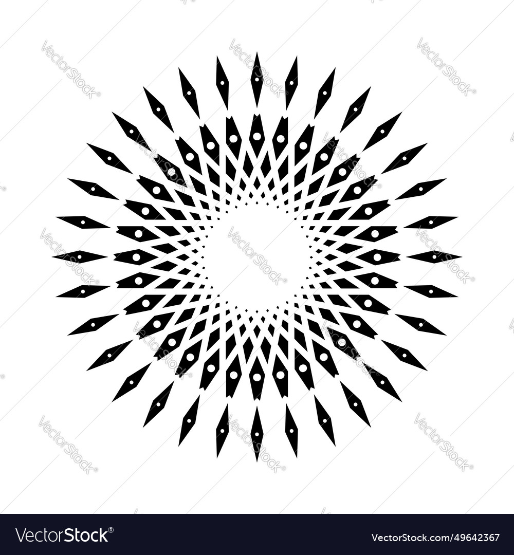 Radial circle pattern Royalty Free Vector Image
