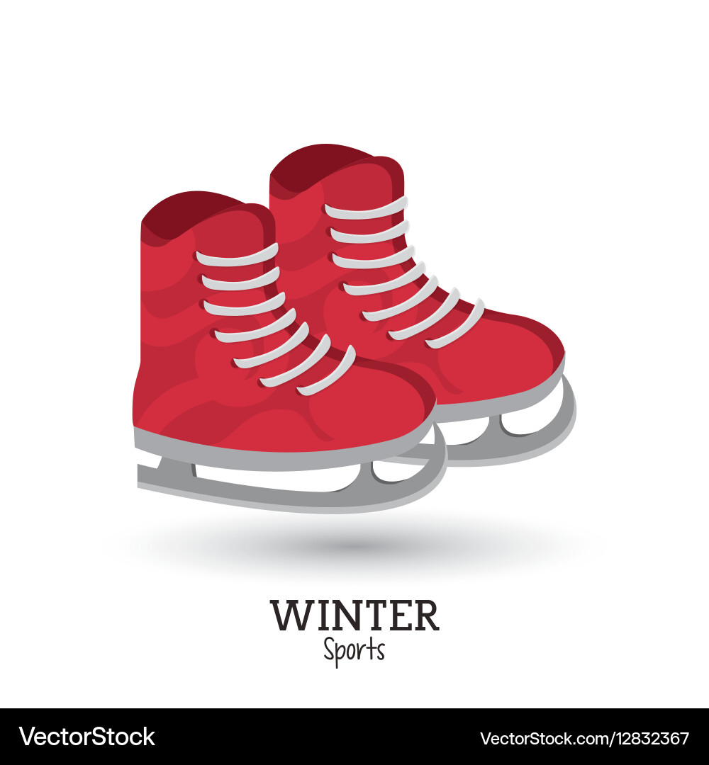 Red ice skate winter sport Royalty Free Vector Image