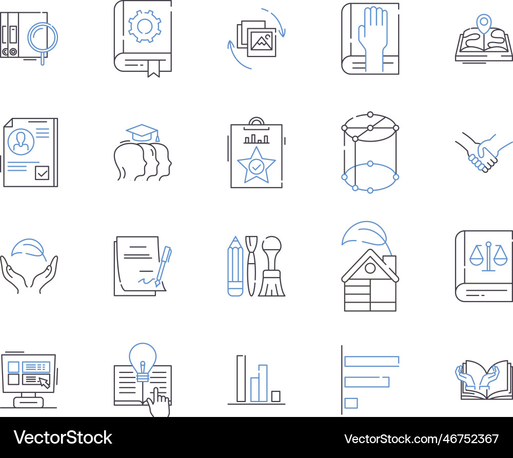 Science and education outline icons collection Vector Image