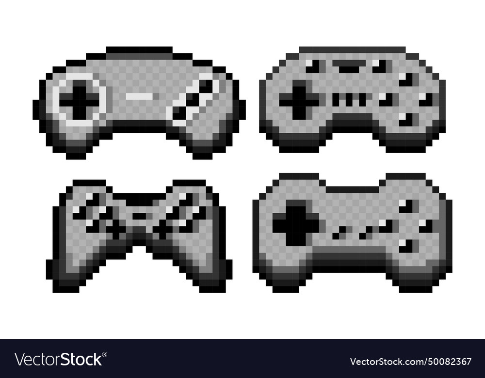 Set of pixel joysticks Royalty Free Vector Image