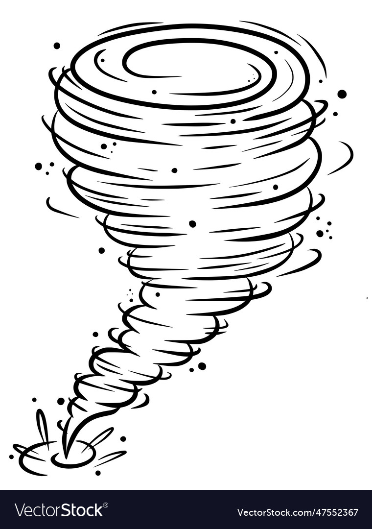 Tornado whirlwind icon black line vortex Vector Image