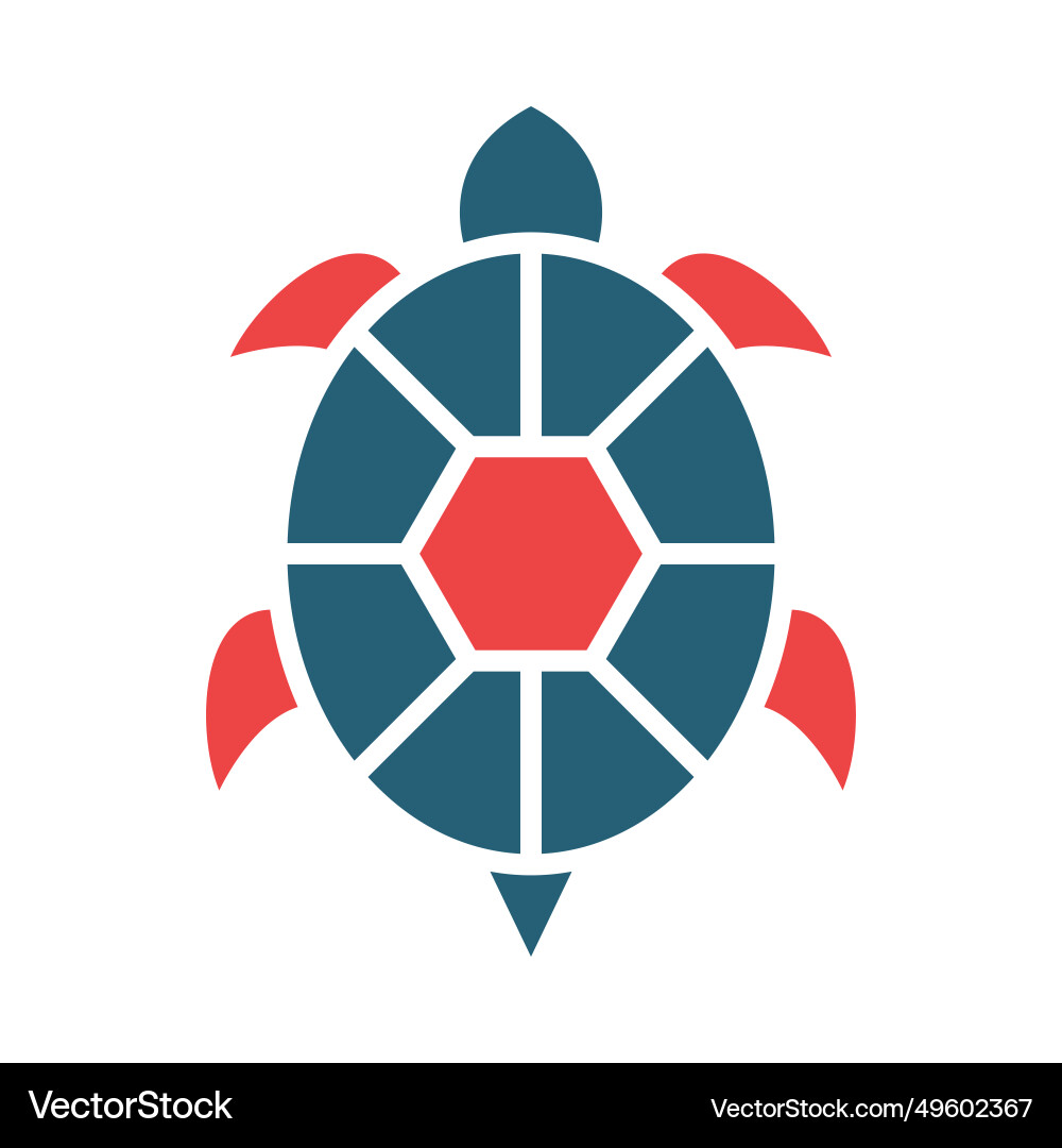 Turtle glyph two color icons for personal Vector Image