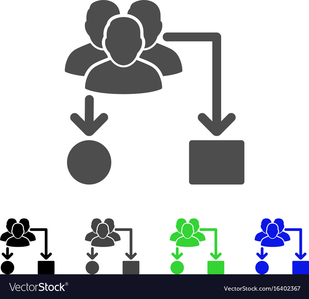 User routing scheme flat icon Royalty Free Vector Image