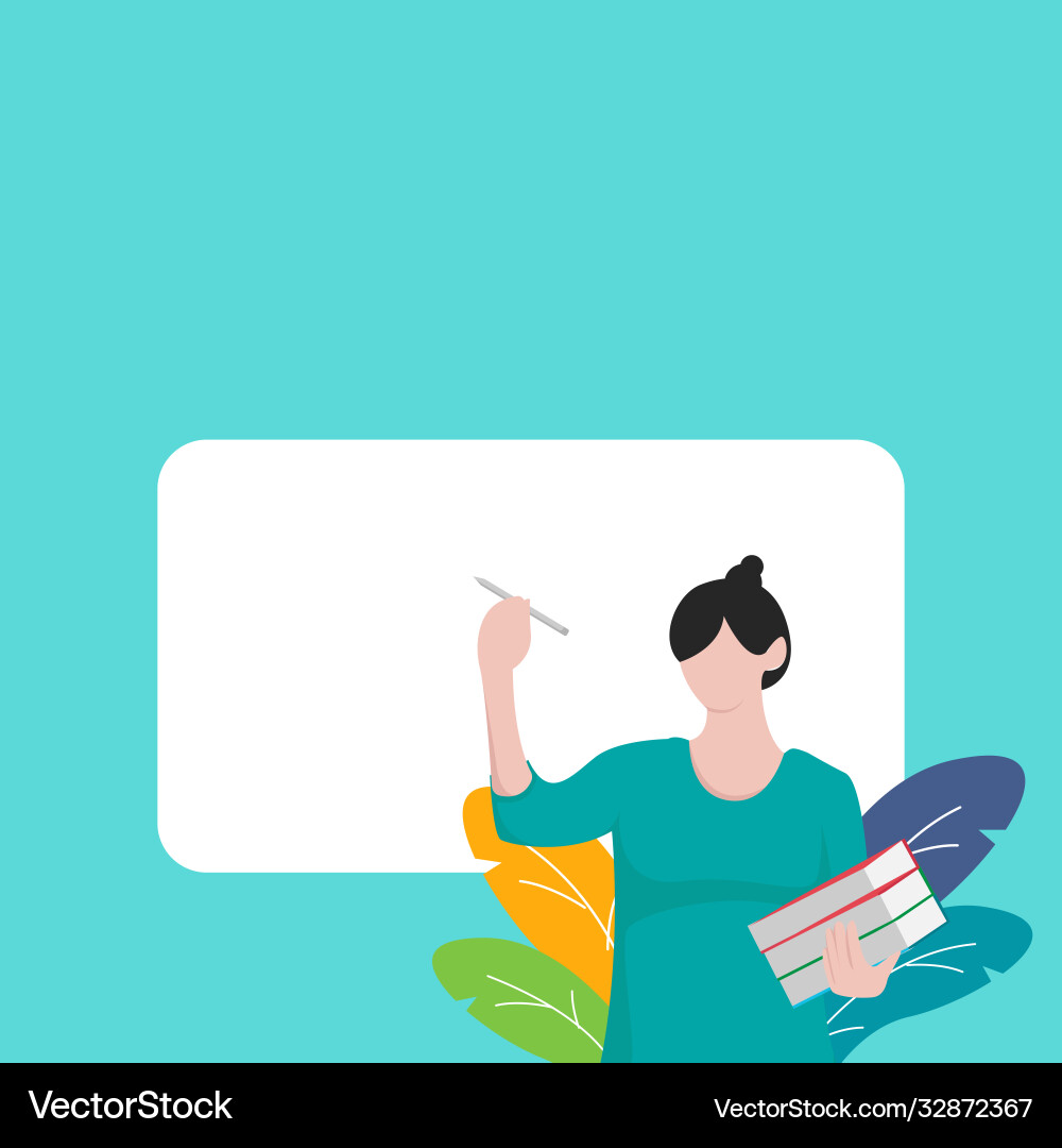 Woman bring book education flat Royalty Free Vector Image