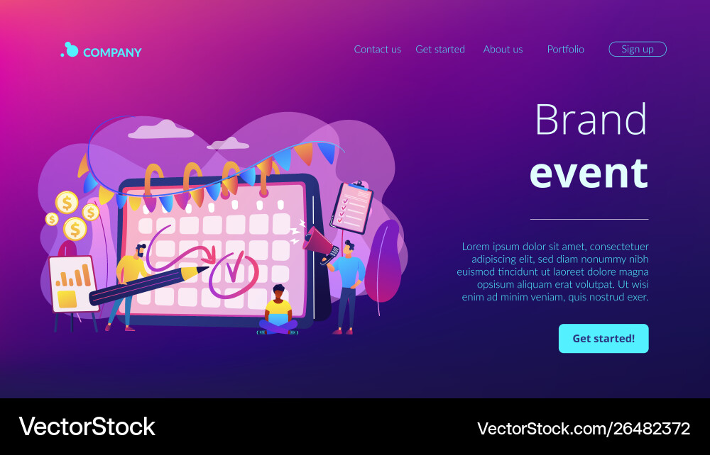Brand event concept landing page Royalty Free Vector Image