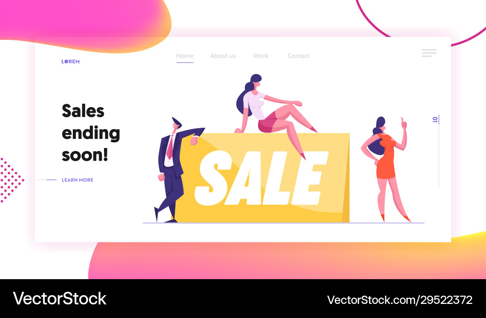 Discount offer website landing page happy Vector Image