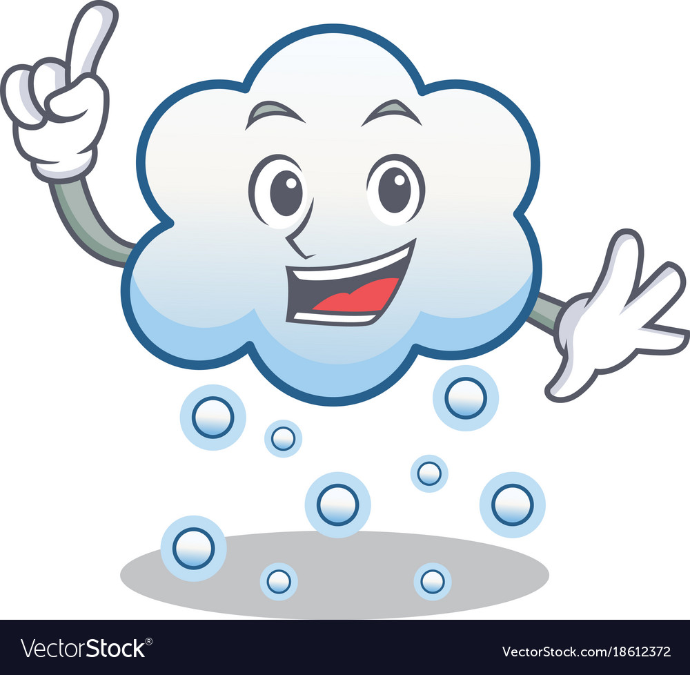 Finger snow cloud character cartoon Royalty Free Vector