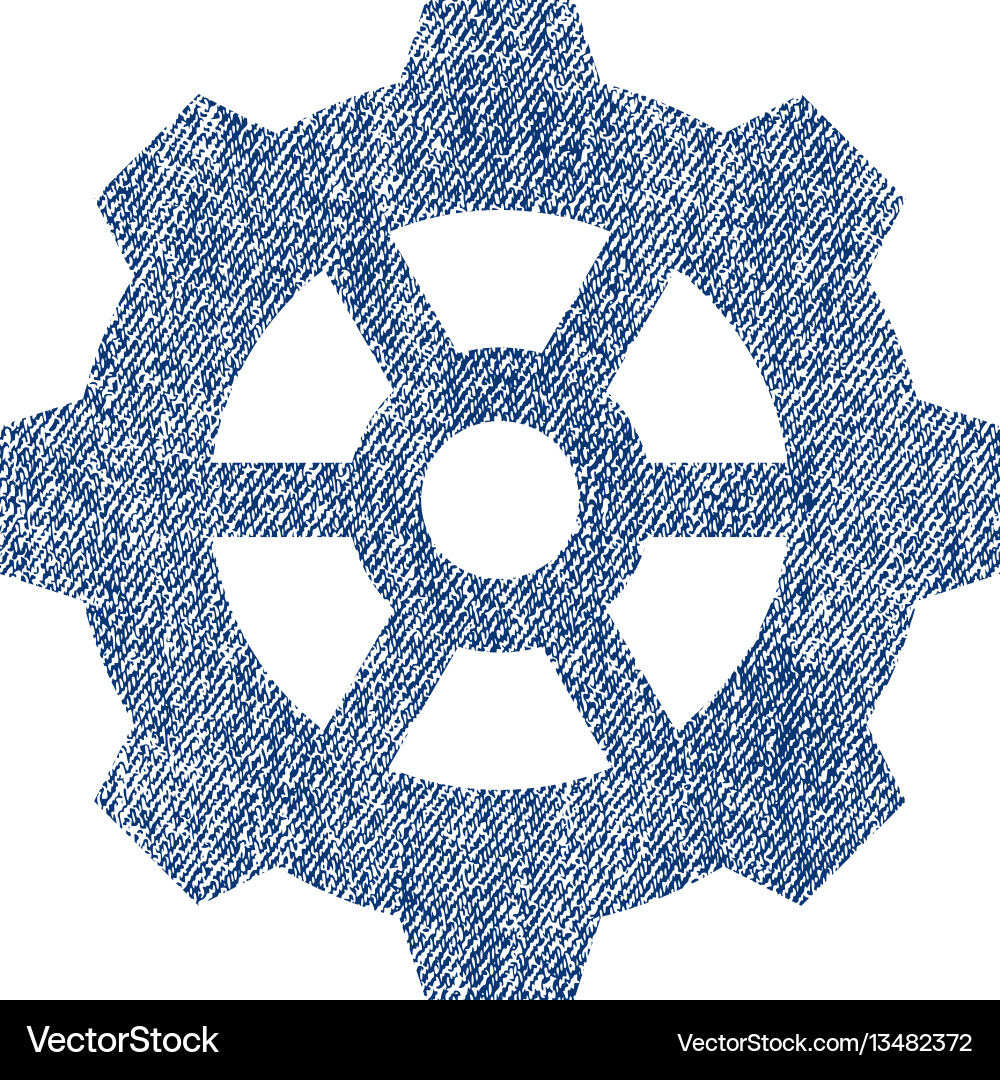 Gear fabric textured icon Royalty Free Vector Image