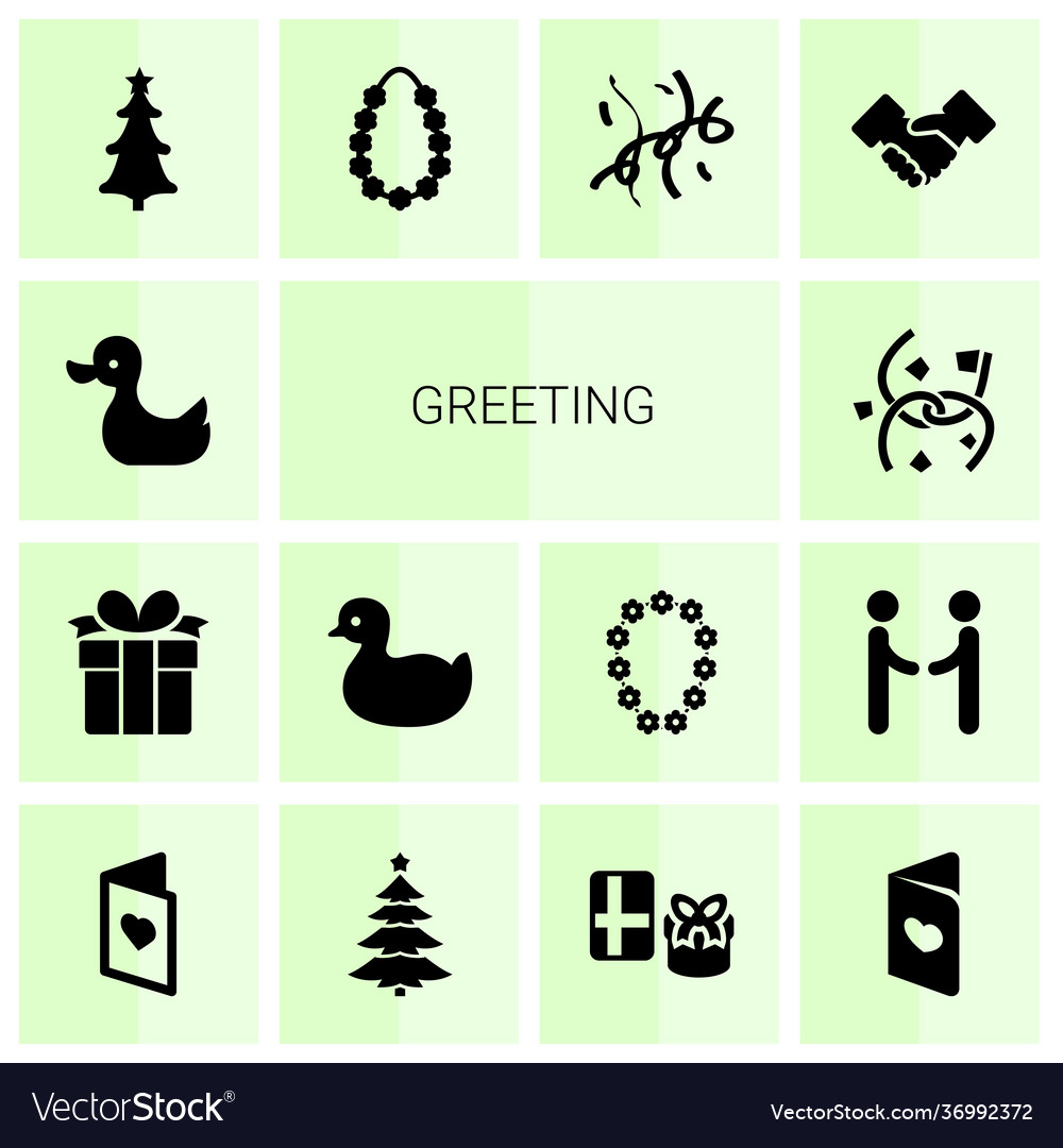 Greeting icons Royalty Free Vector Image - VectorStock