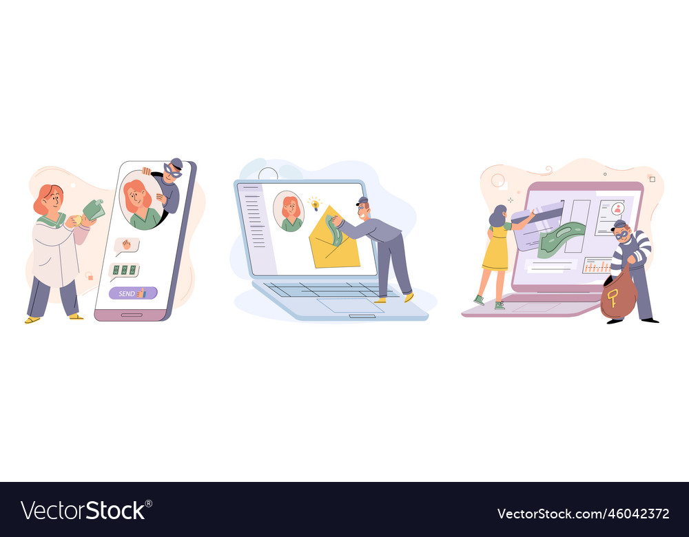 Hacker activity big set hacking computer Vector Image