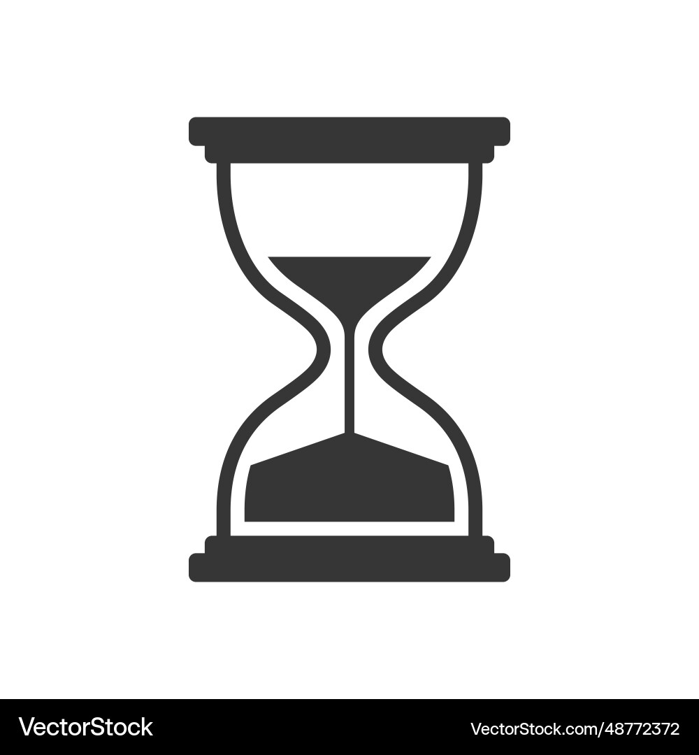 Hourglass modern isolated black lineal icon Vector Image