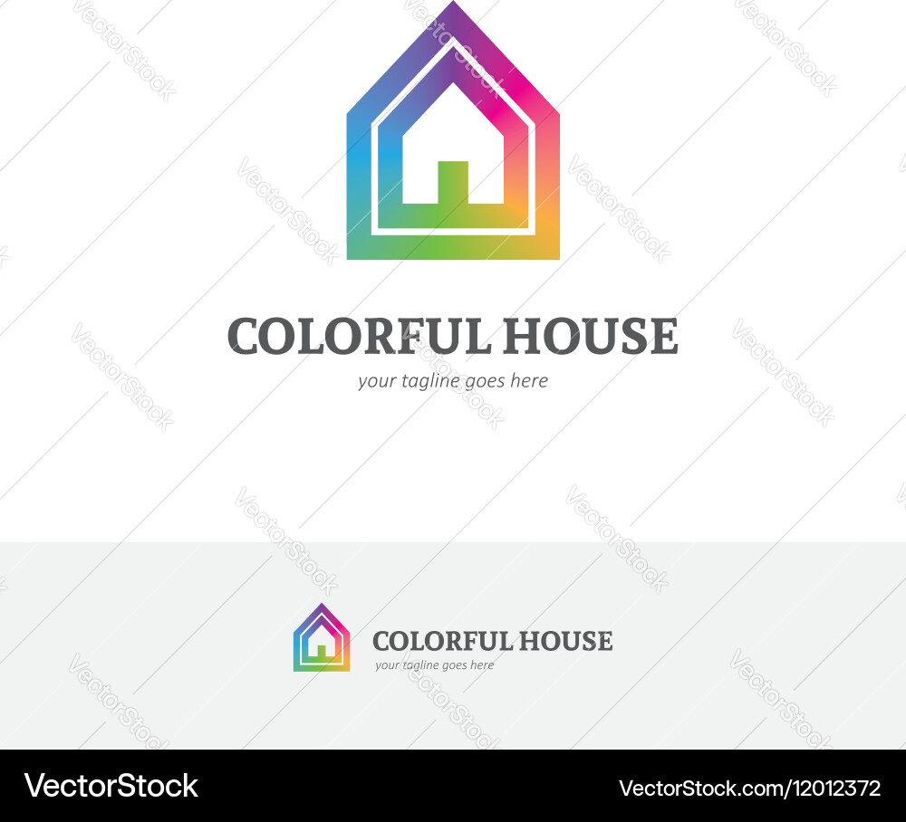 House logo in a rainbow colors Royalty Free Vector Image