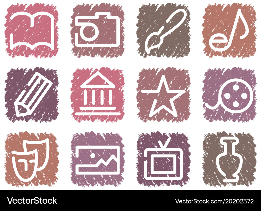 Icons of arts Royalty Free Vector Image - VectorStock