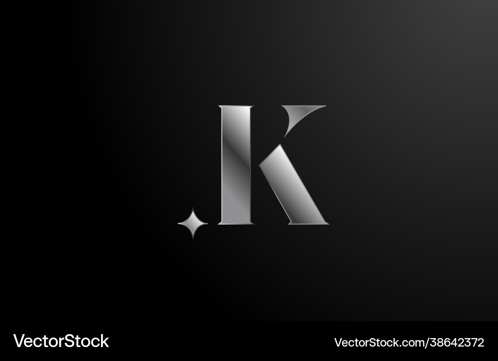 K alphabet letter icon design with star template Vector Image