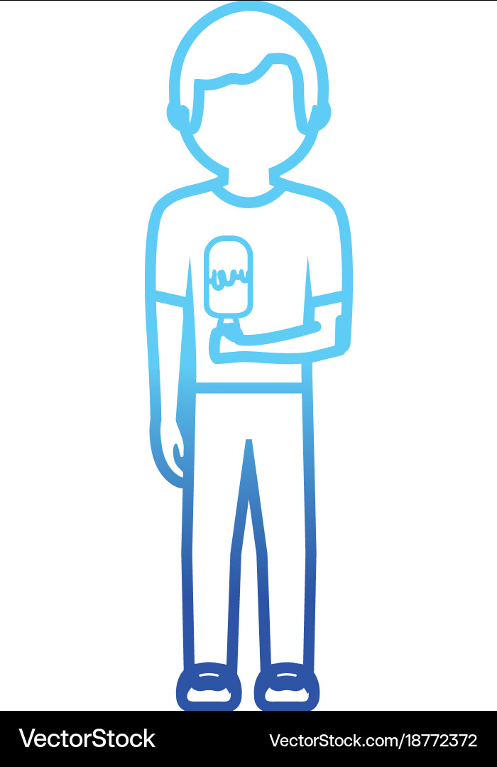 Man with ice cream Royalty Free Vector Image - VectorStock