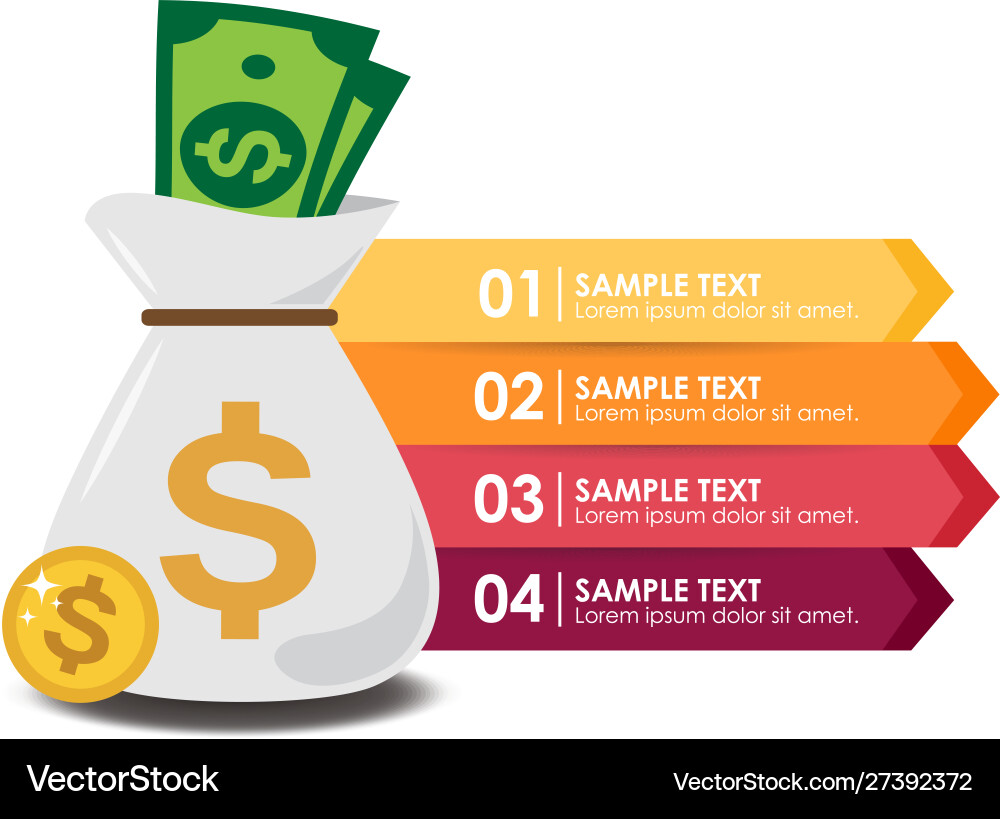 Money banner infographic Royalty Free Vector Image