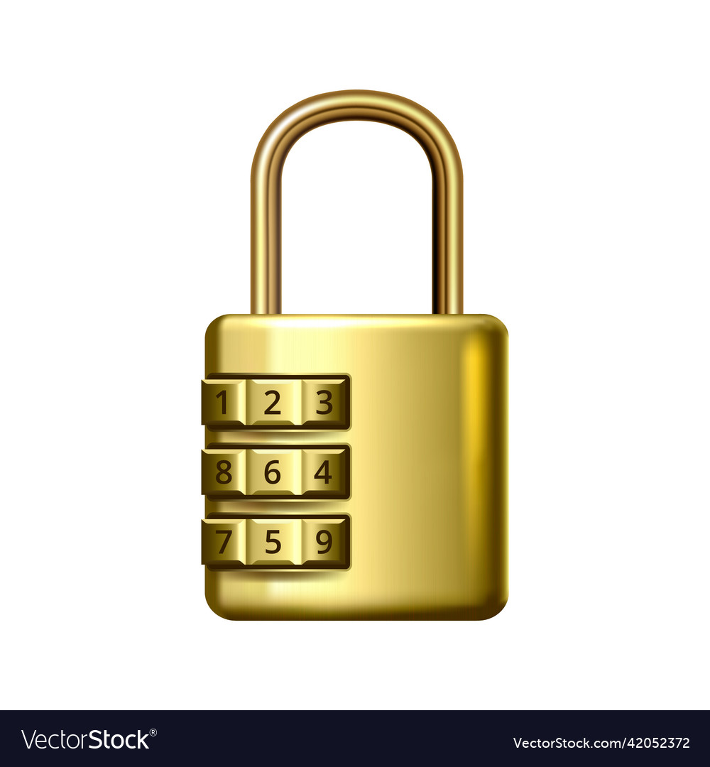 Padlock Security Safeguard With Code Key Vector Image