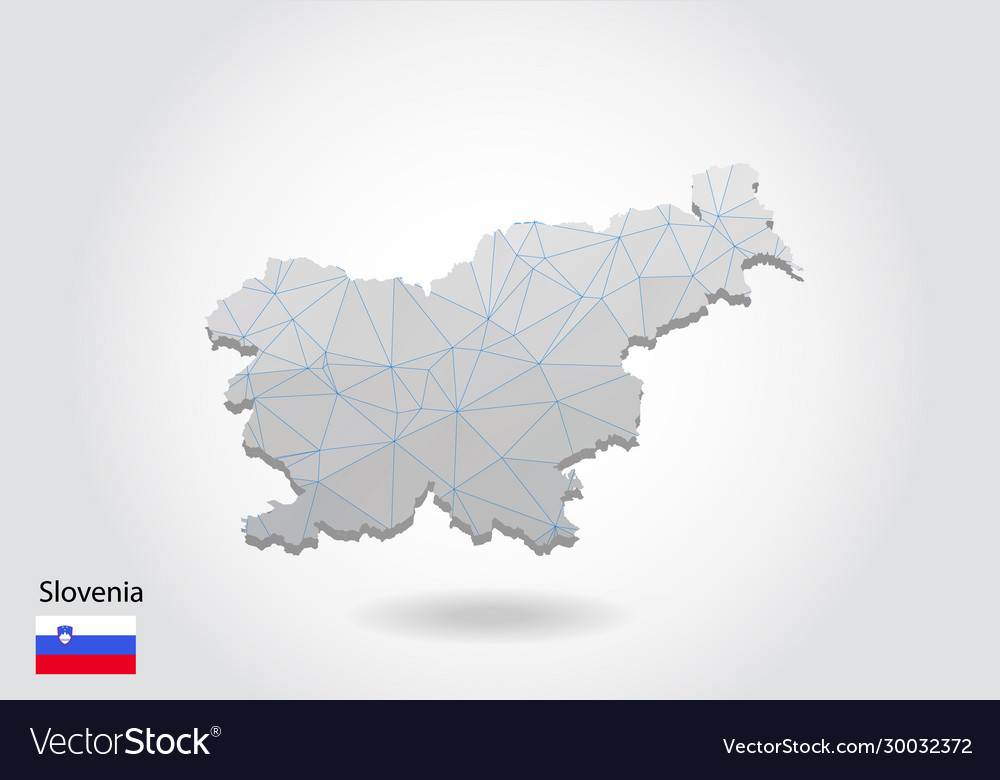 Polygonal slovenia map low poly design made Vector Image