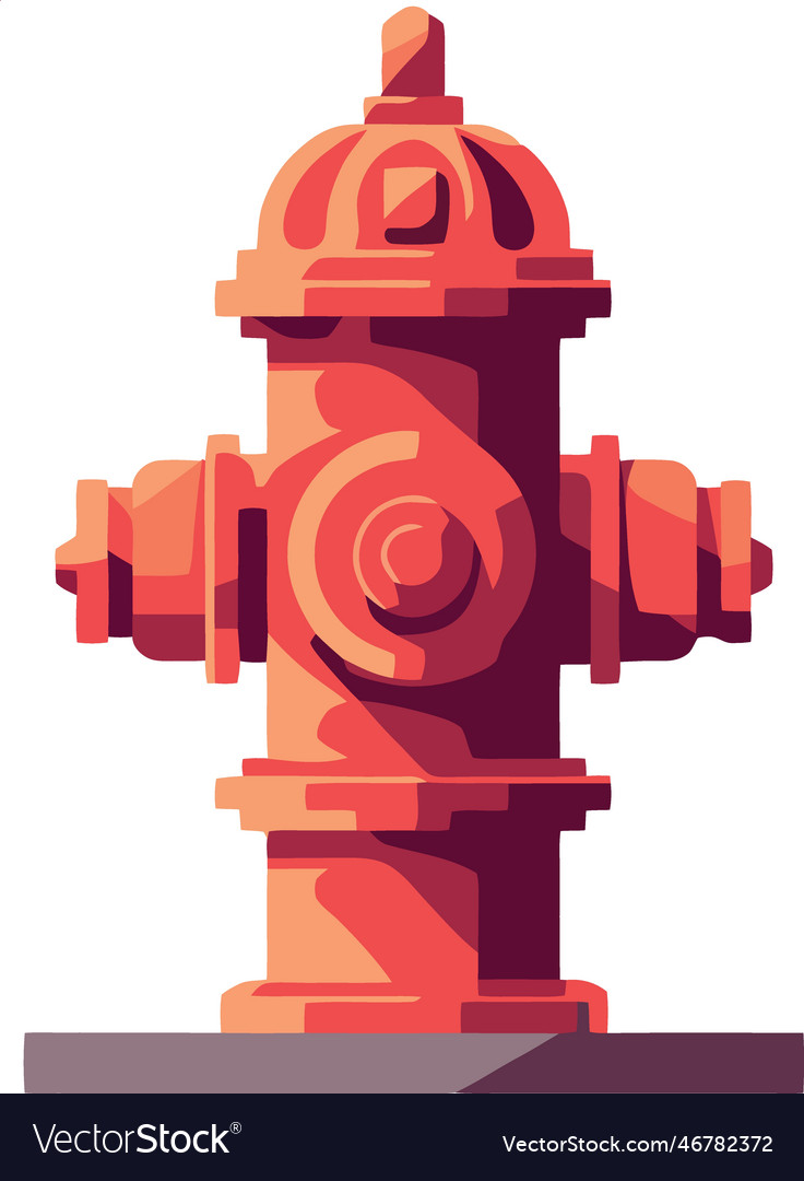 Red fire hydrant object Royalty Free Vector Image