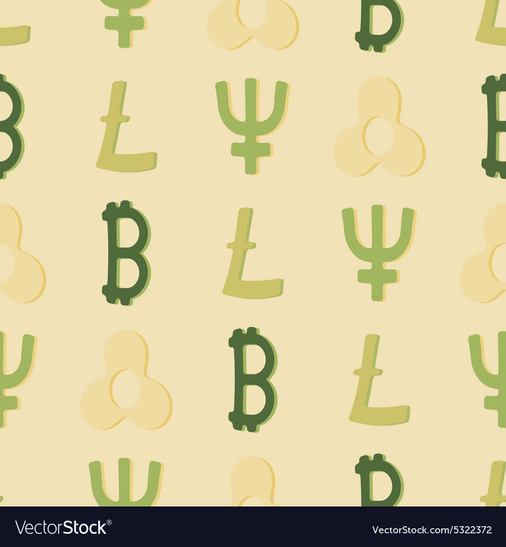 Seamless pattern with different cryptocurrency Vector Image
