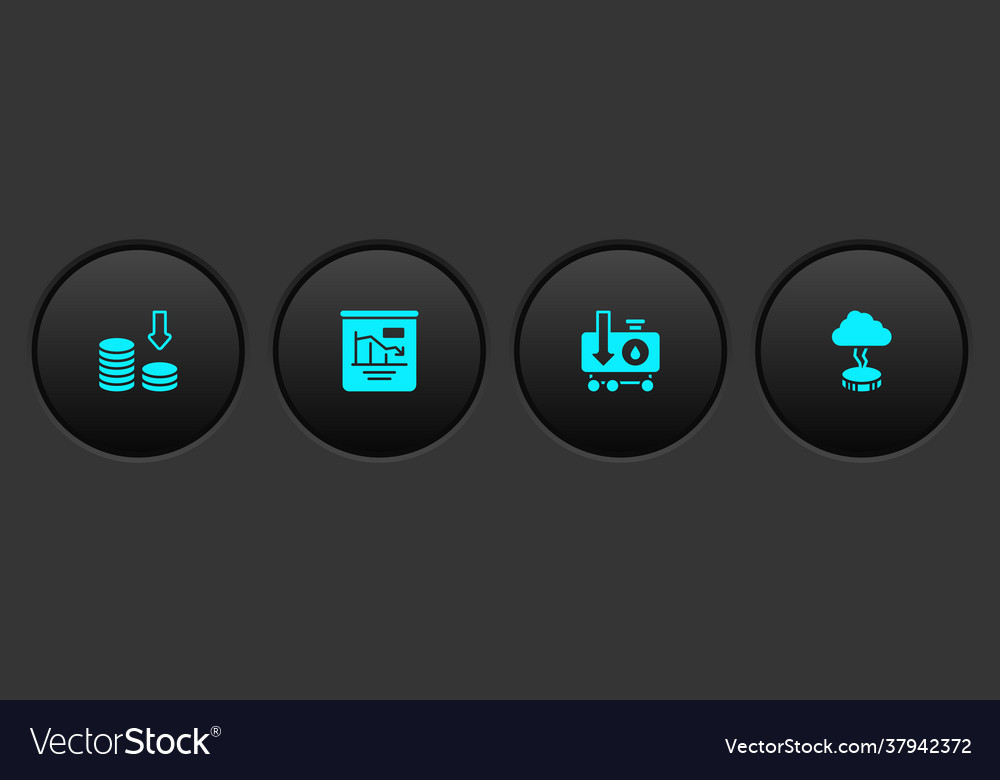 Set dollar rate decrease pie chart infographic Vector Image
