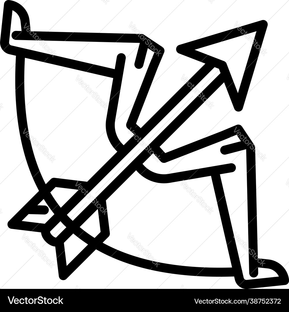 Sport bow icon outline style Royalty Free Vector Image
