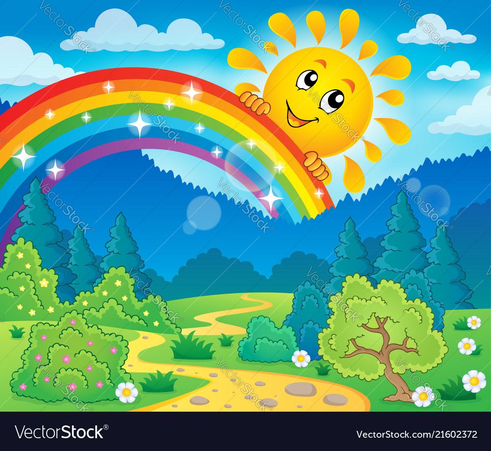 Spring theme landscape 8 Royalty Free Vector Image