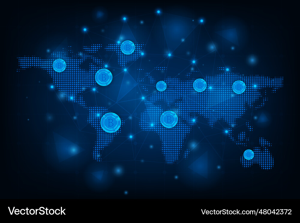 Stock market graph trading bitcoins chart global Vector Image