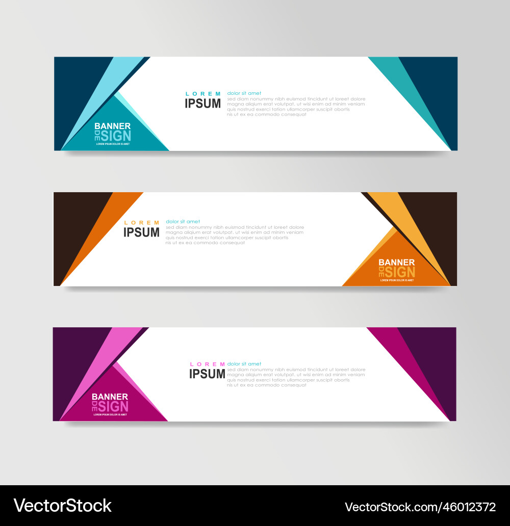 Templates of horizontal web banner for background Vector Image