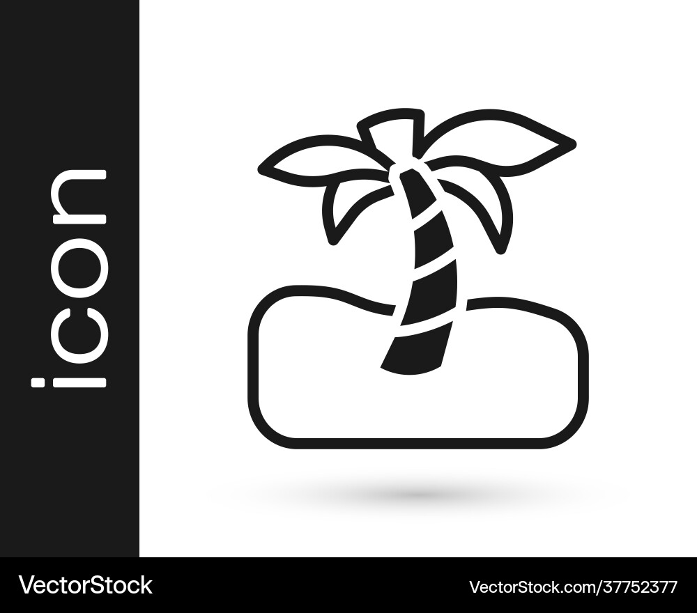 Black tropical palm tree icon isolated on white Vector Image