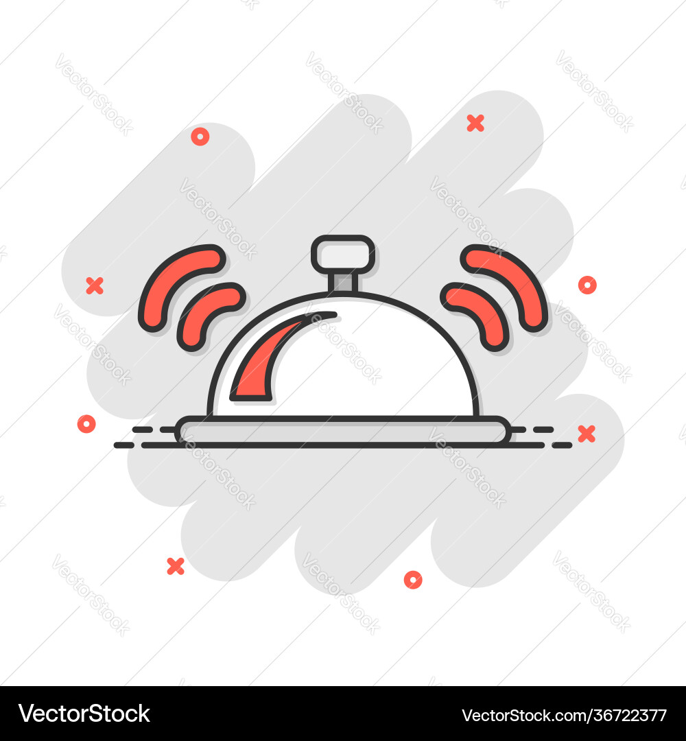 Cartoon bell icon in comic style alarm Royalty Free Vector