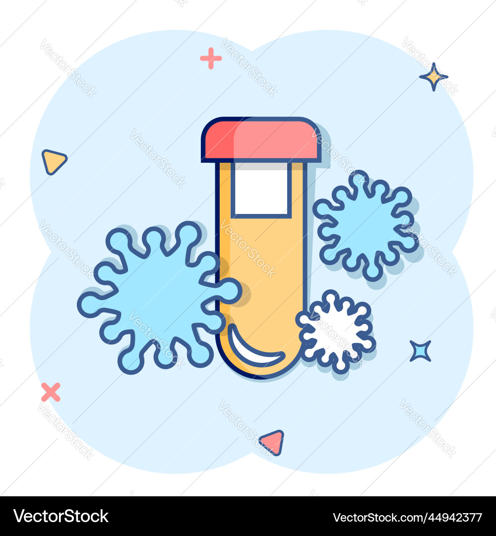 Coronavirus test icon in comic style covid-19 Vector Image