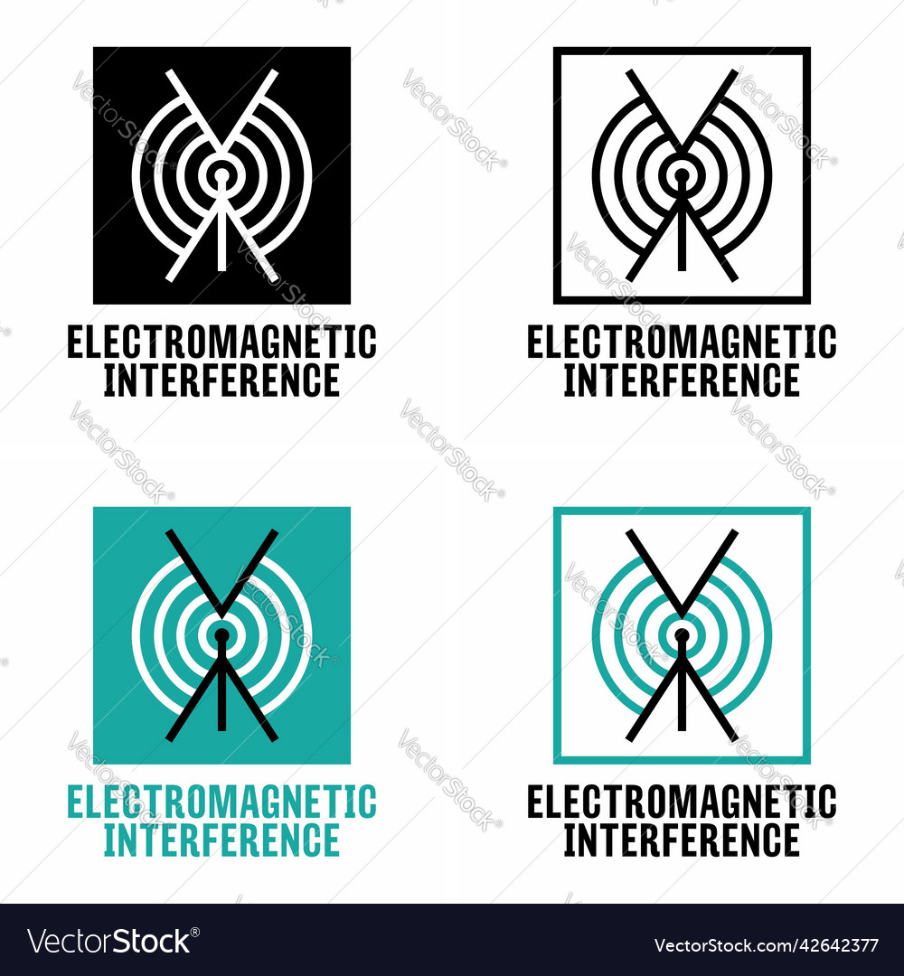 Electromagnetic interference information sign Vector Image