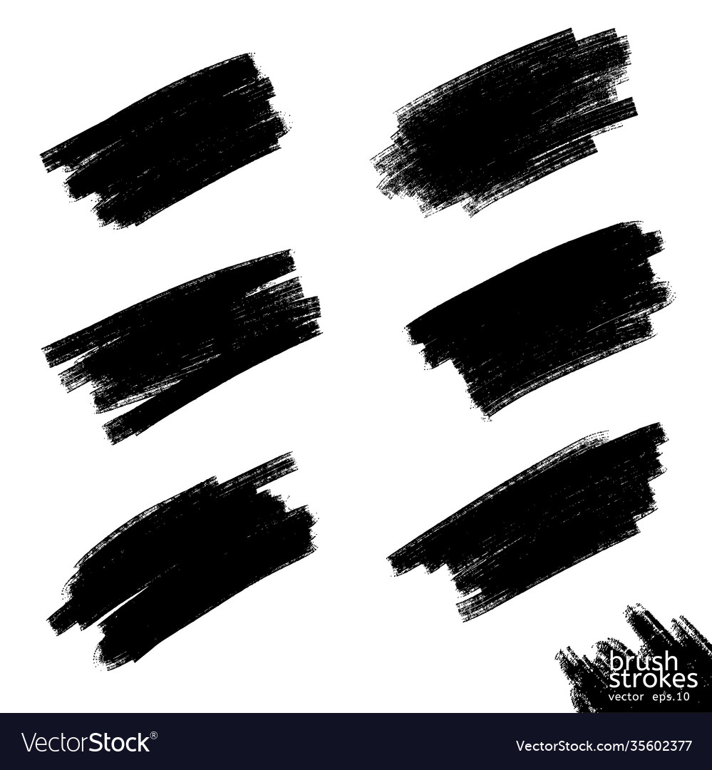 Grunge black paint ink brush stroke dirty Vector Image