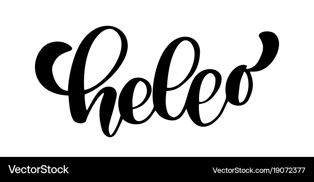 Hello quote message calligraphic simple logo Vector Image