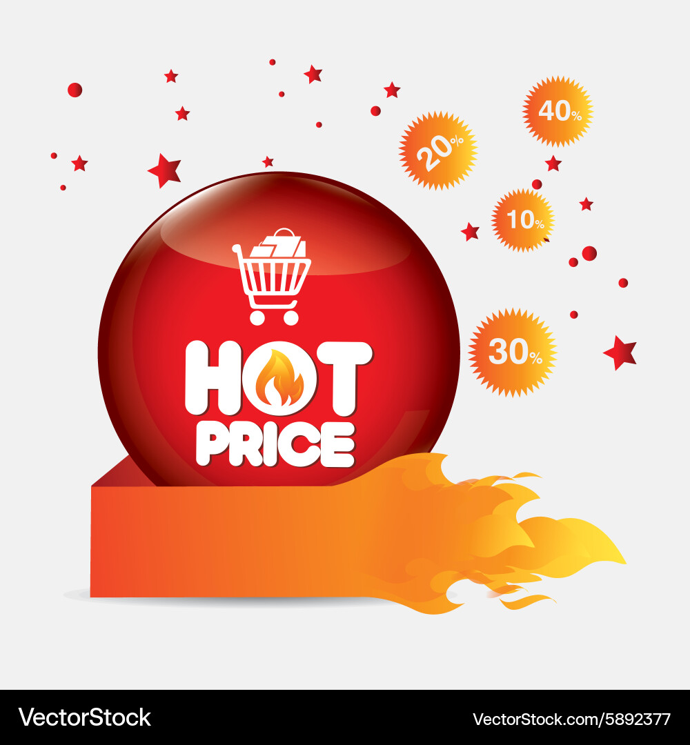 Hot price shopping design Royalty Free Vector Image