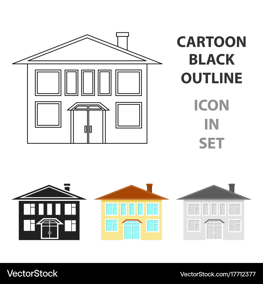 House icon cartoon single building from Royalty Free Vector