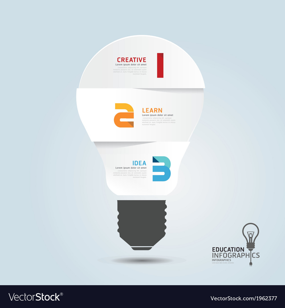 Infographic Template with Light bulbs paper cut Vector Image